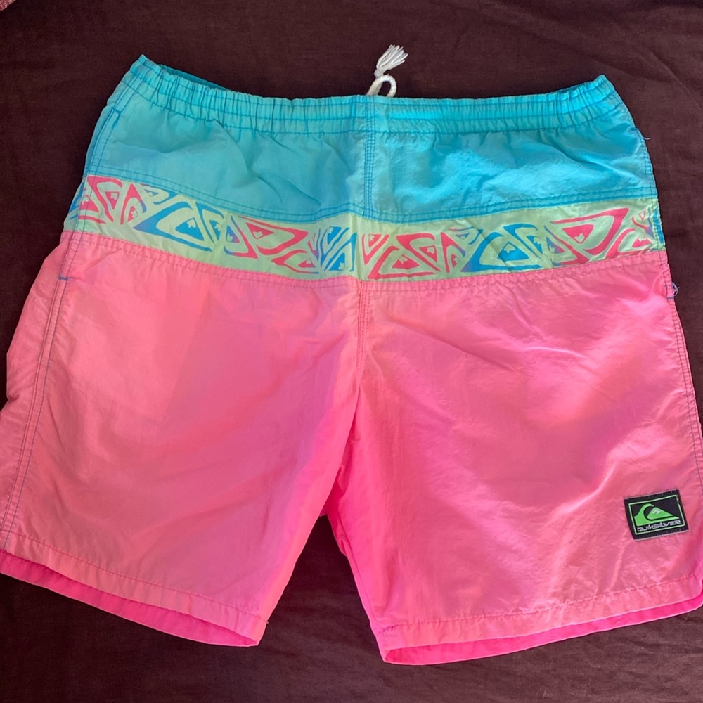 Vintage Quicksilver Board Shorts, Swim Trunks - Gem